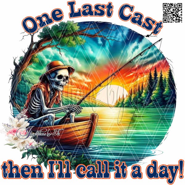 Fishing Skeleton Graphic - Etsy