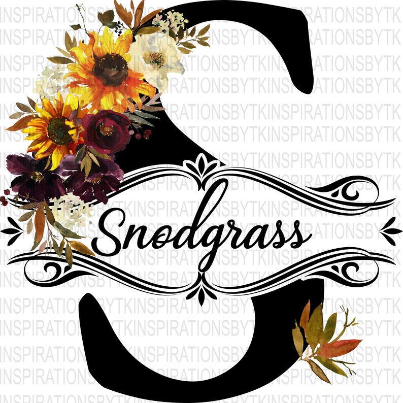 Fall Autumn Split Letter S Sublimation Design Fall Floral | Etsy