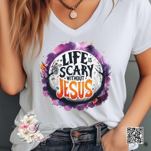 Life is Scary Without Jesus! Fall Religious Design, Uplifting, Digital ...