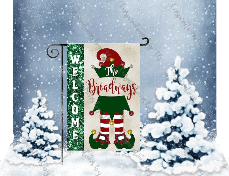 Elf Welcome Christmas Garden Flag Merry Christmas Flag - Etsy
