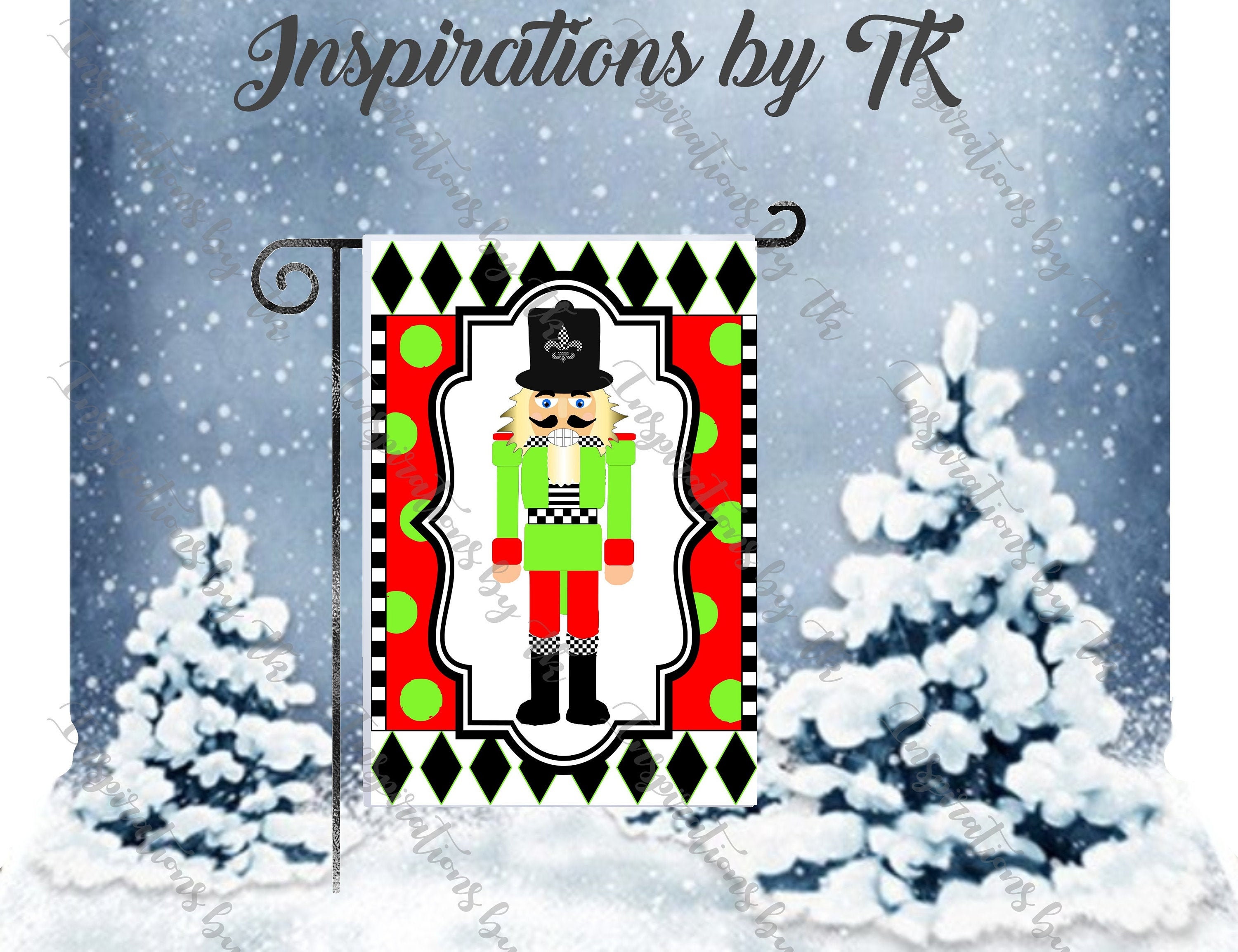 Whimsical Nutcracker Christmas Garden Flag Nutcracker | Etsy