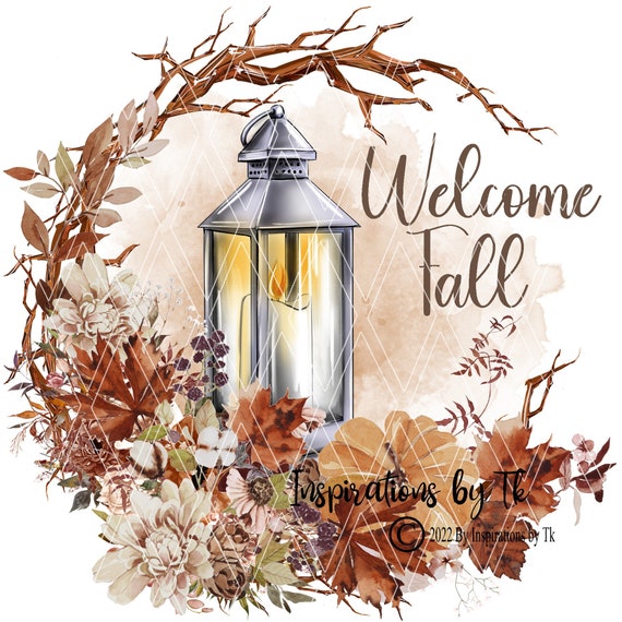 Rustic Welcome Fall Design 13 X 13 Fall Design Autumn - Etsy