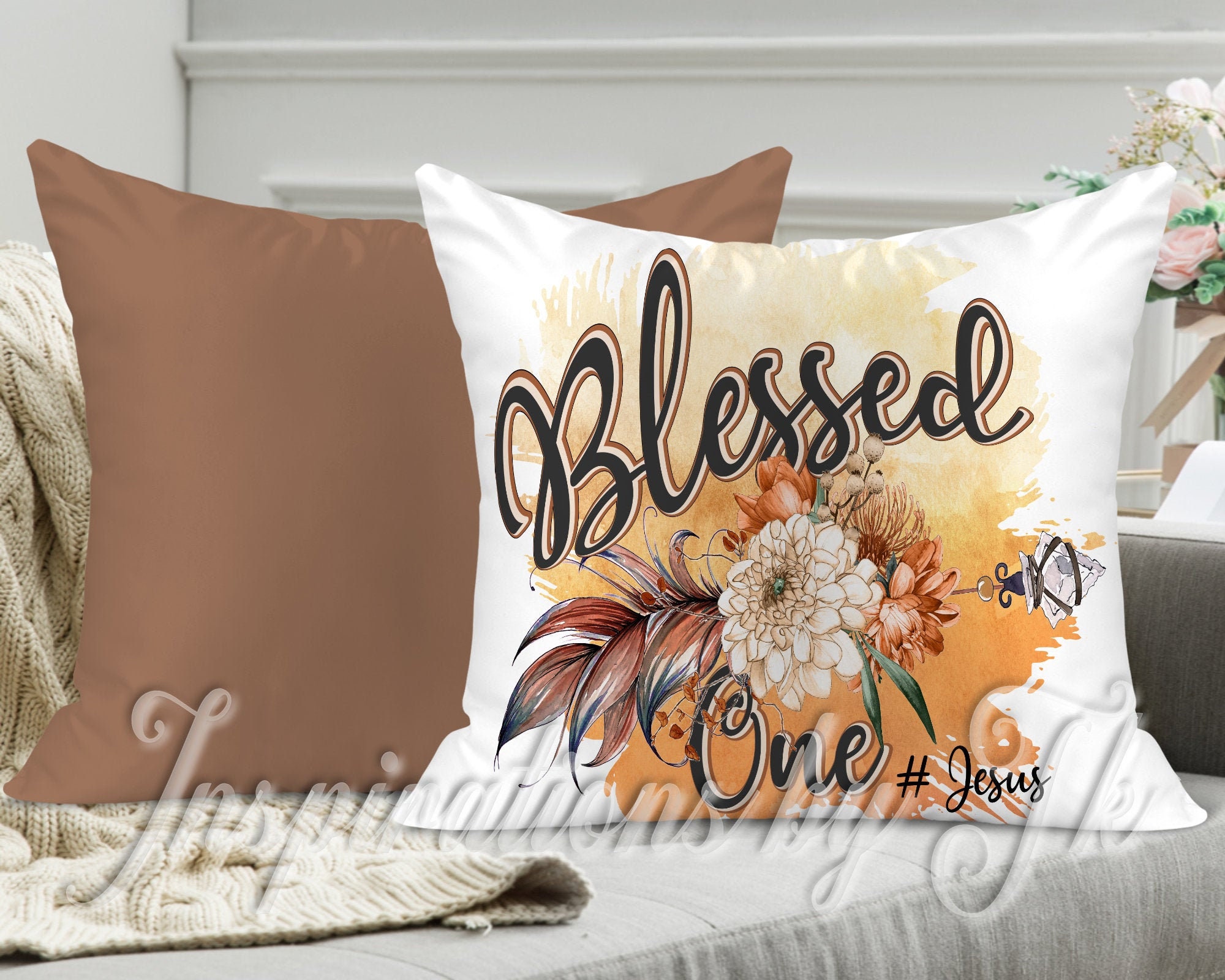 Blessed One with Arrow & Florals Jesus Christian | Etsy
