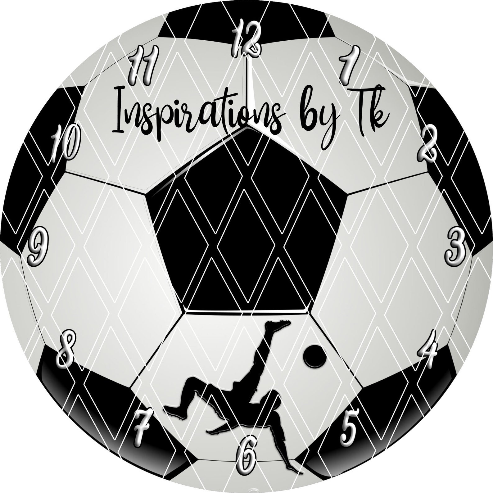 Soccer 12 Round Clock Face Design Soccer Clock Design - Etsy