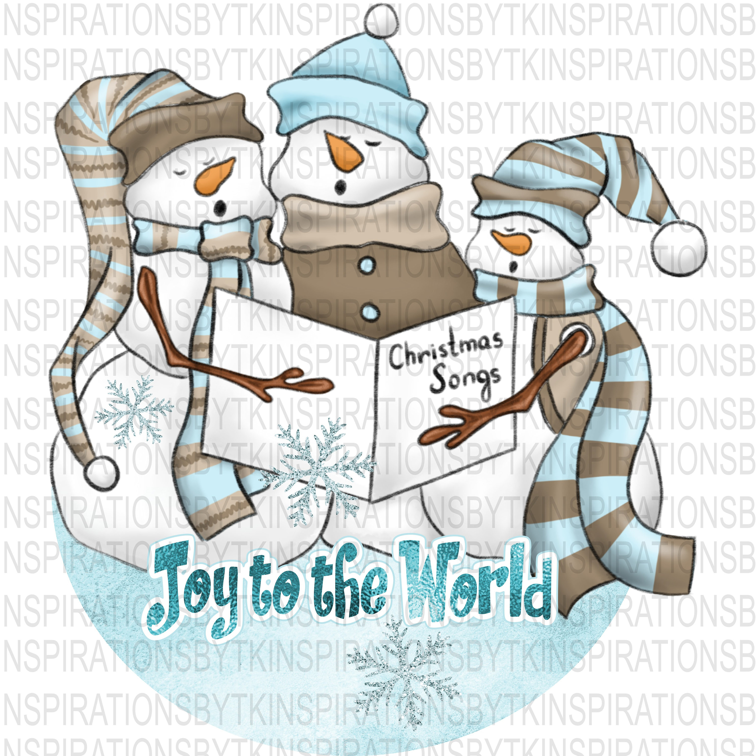 Blue Caroling Snowmen Ornament Design Snowmen Christmas | Etsy