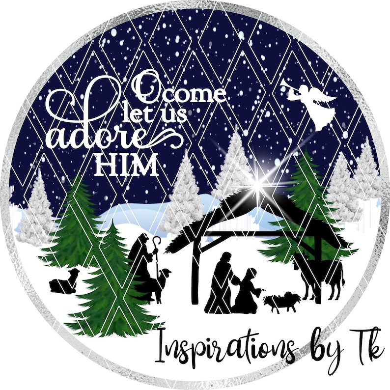 O' Come Let Us Adore Him Ornament Design Manger Scene 4 - Etsy