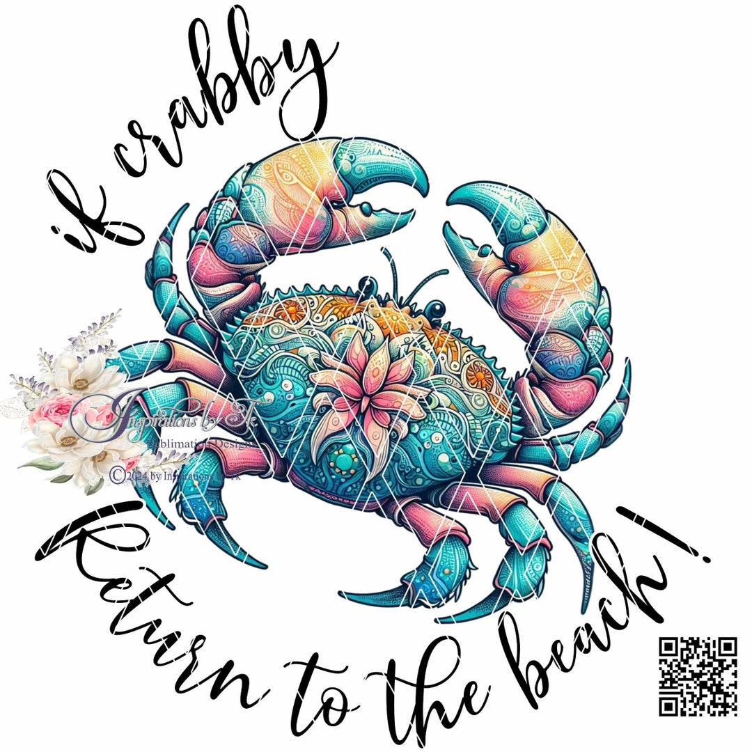 If Crabby Return to the Beach PNG Design, Humorous Ocean Design ...