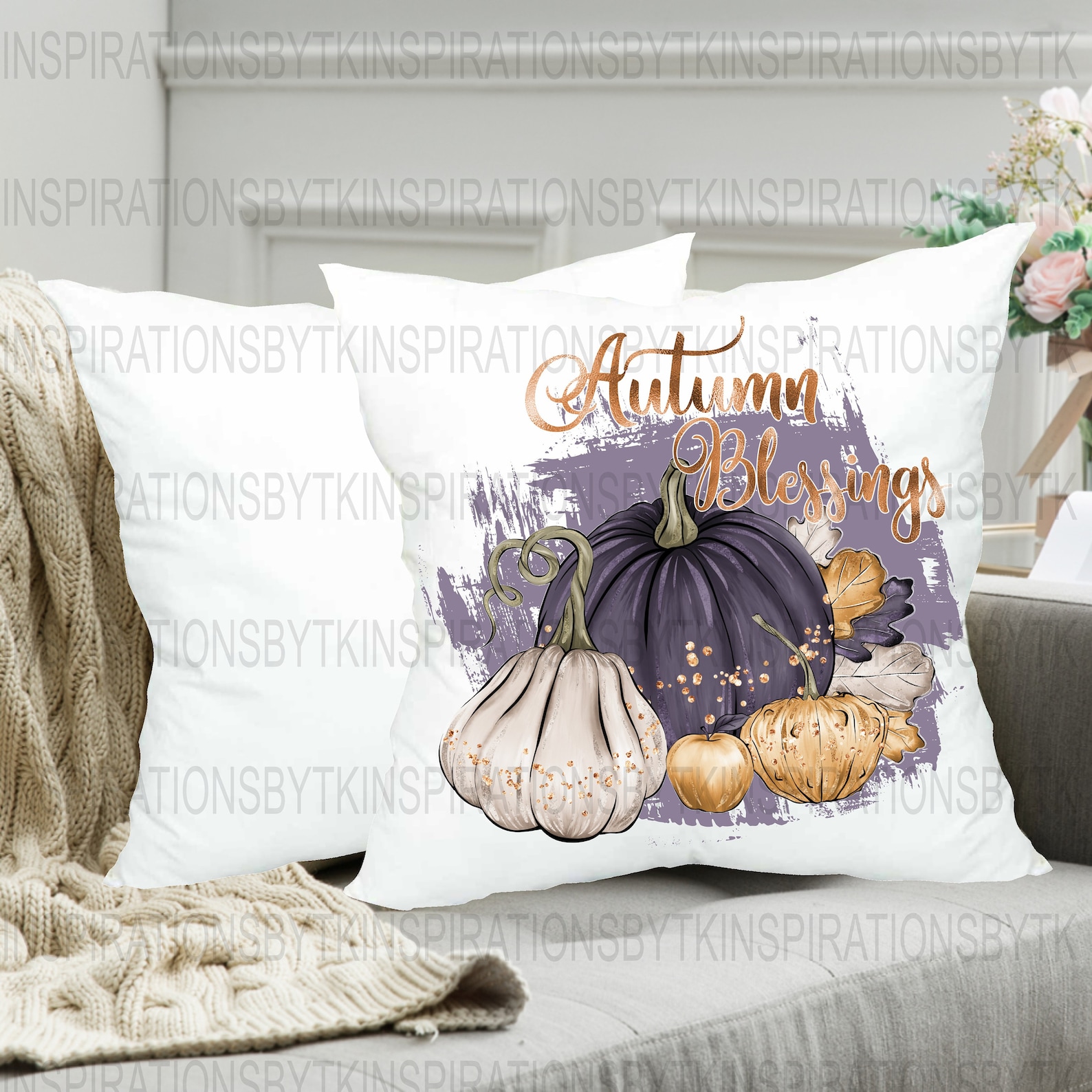 Elegant Fall Pumpkin Design Autumn Blessings Thanksgiving - Etsy