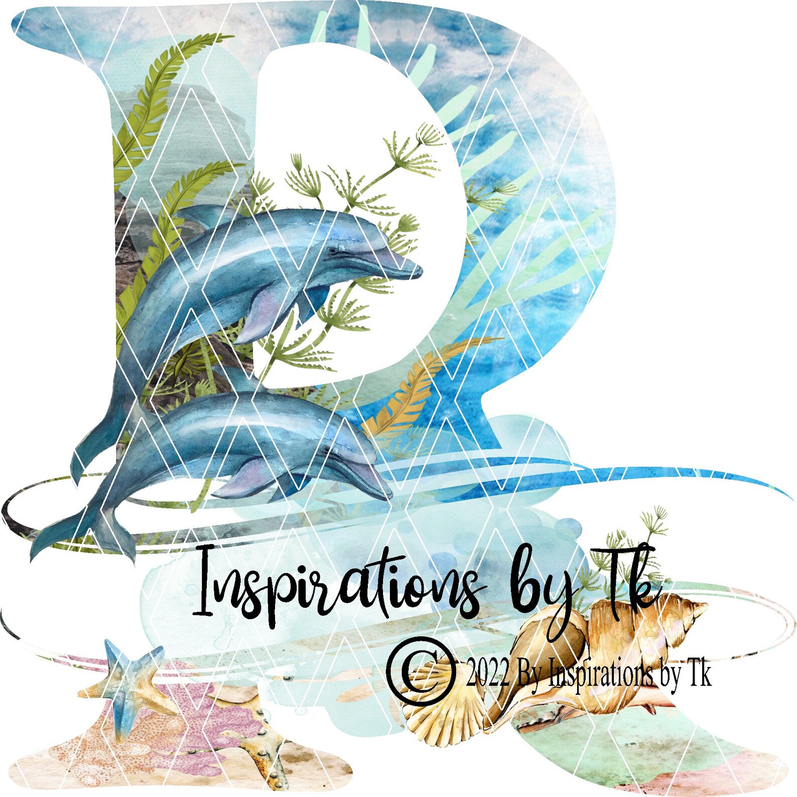 Letter R Dolphin Beach Design Alphabet Beach Design Ocean - Etsy