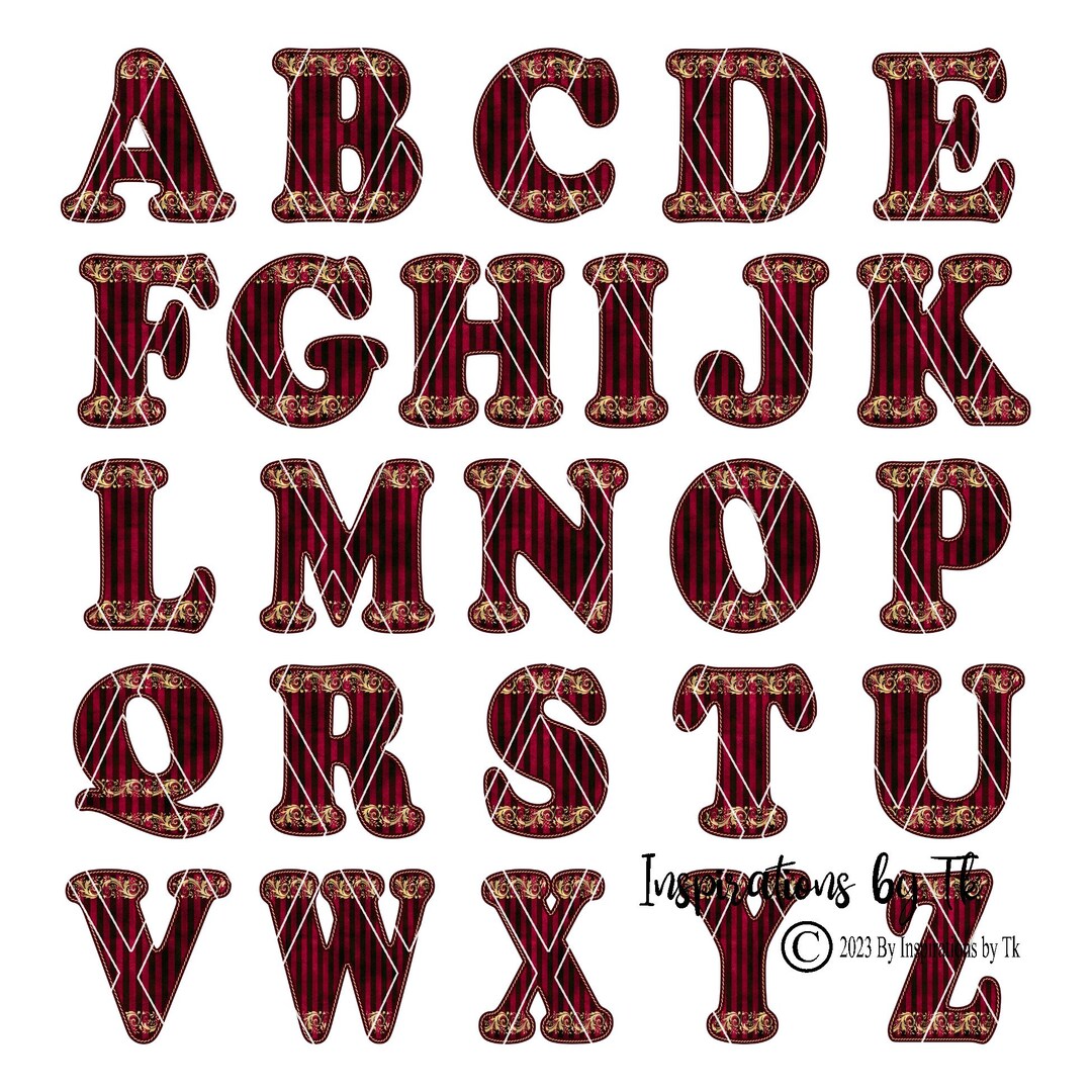 Red Christmas Alphabet Sublimation Bundle, A-Z, for Mugs, Pillows ...