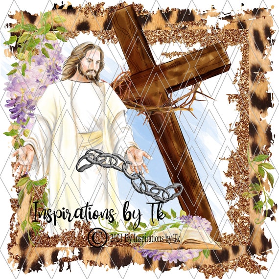 Jesus Cross & Broken Chain Design Jesus Christian | Etsy