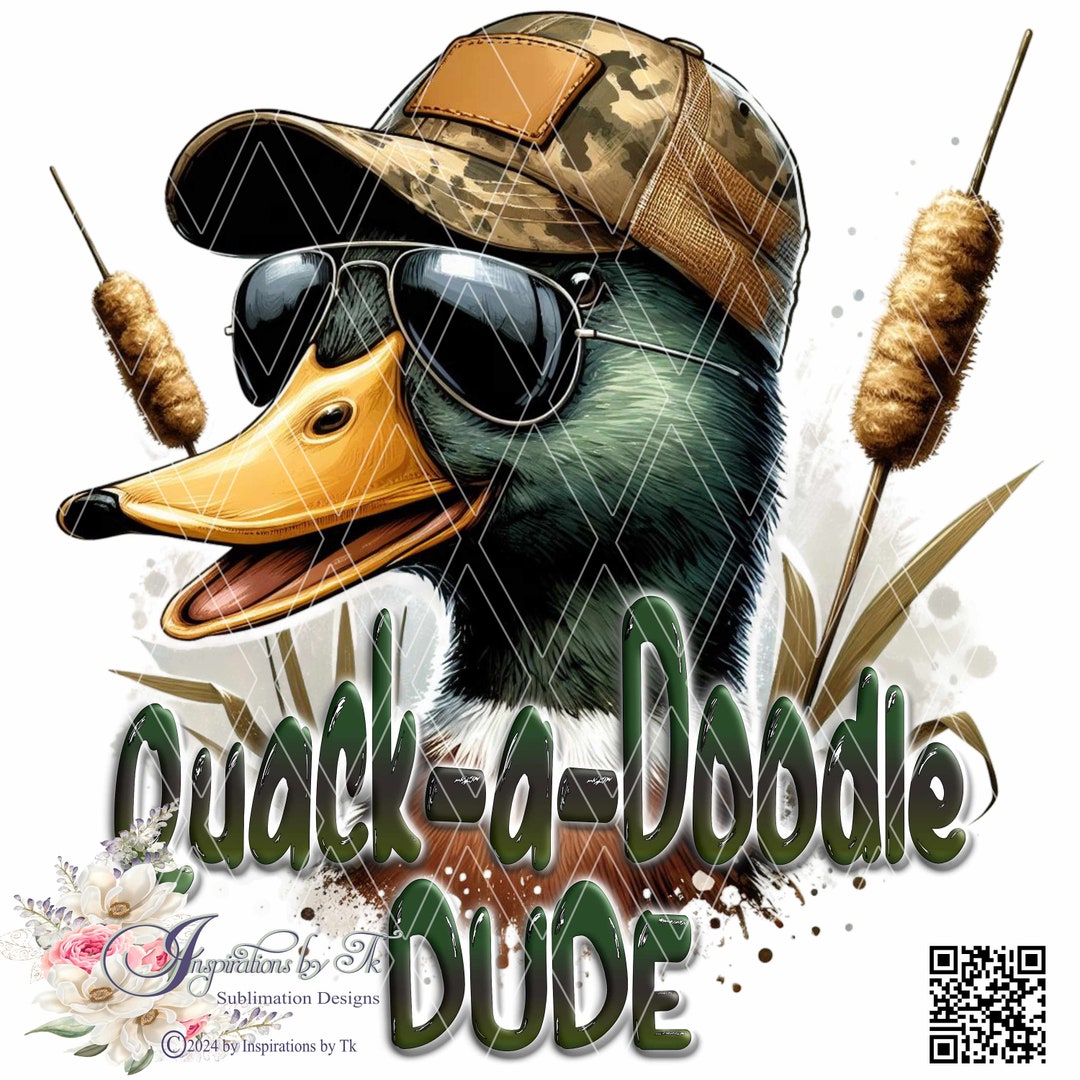 Quack a Doodle Dude Duck Hunting Digital Design, Cap Can Be ...