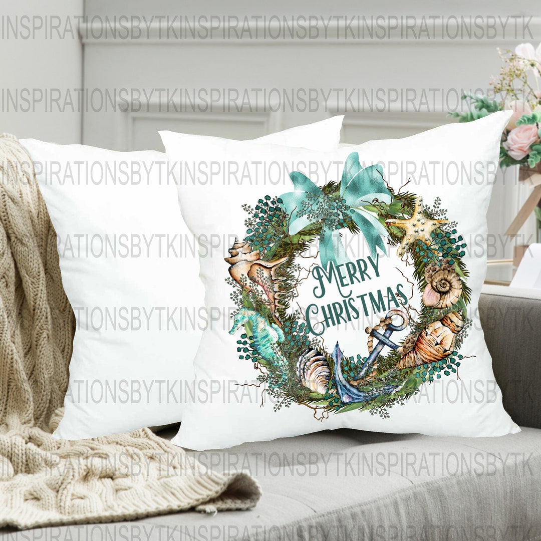 Sea Shell Wreath Merry Christmas Design, Beach Merry Christmas, Great ...