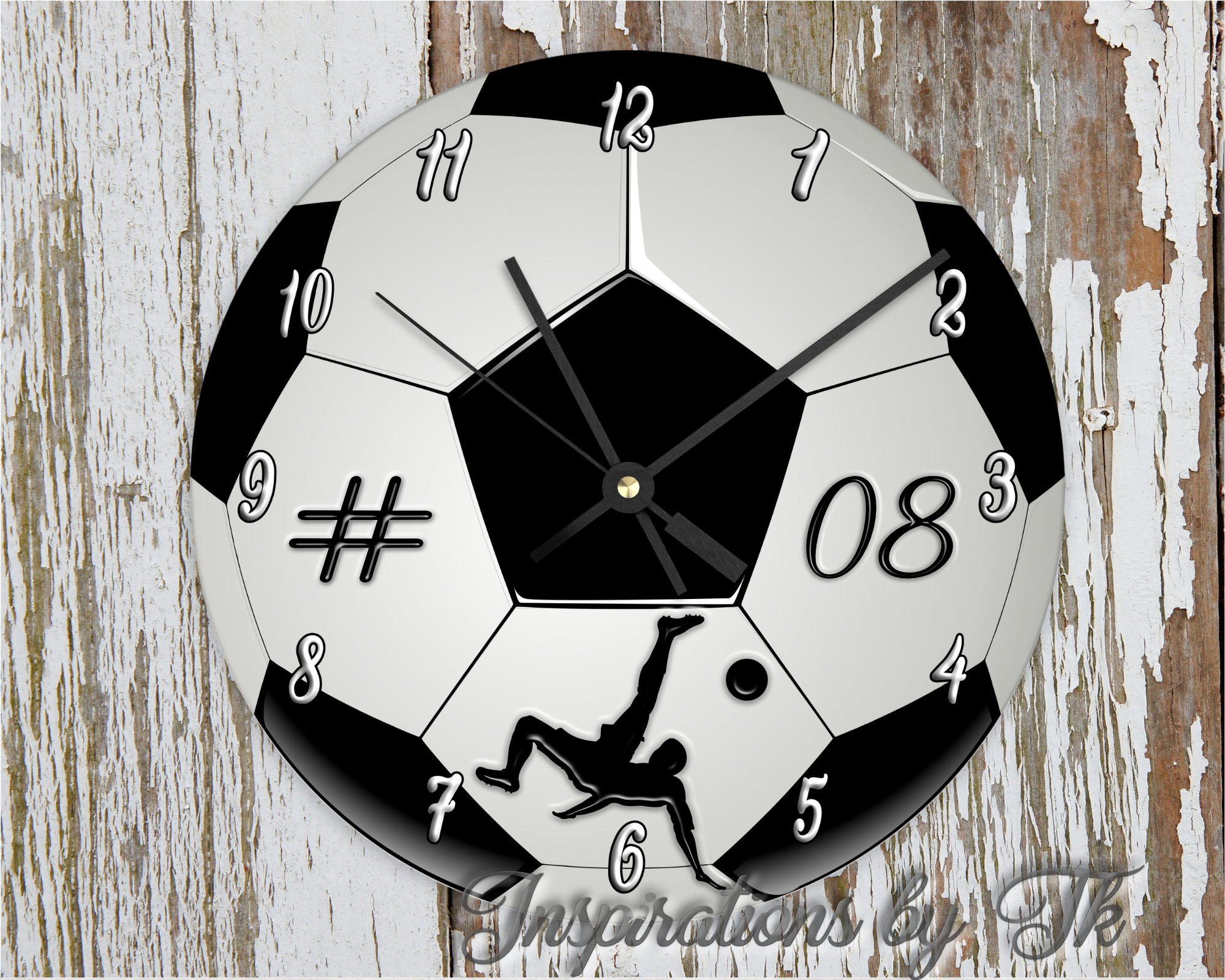 Soccer 12 Round Clock Face Design Soccer Clock Design | Etsy