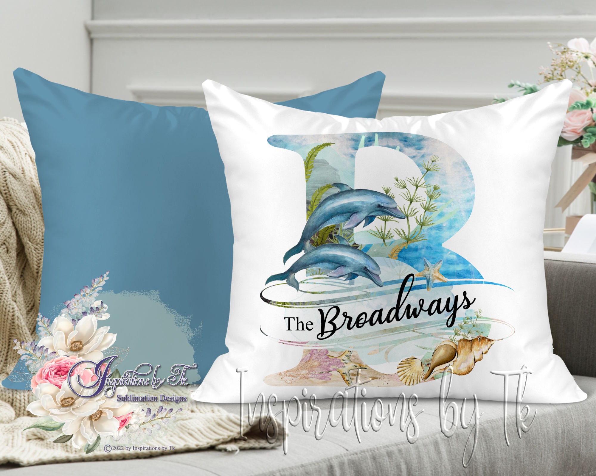 Letter B Dolphin Beach Design, Alphabet Beach Design, Ocean Design ...