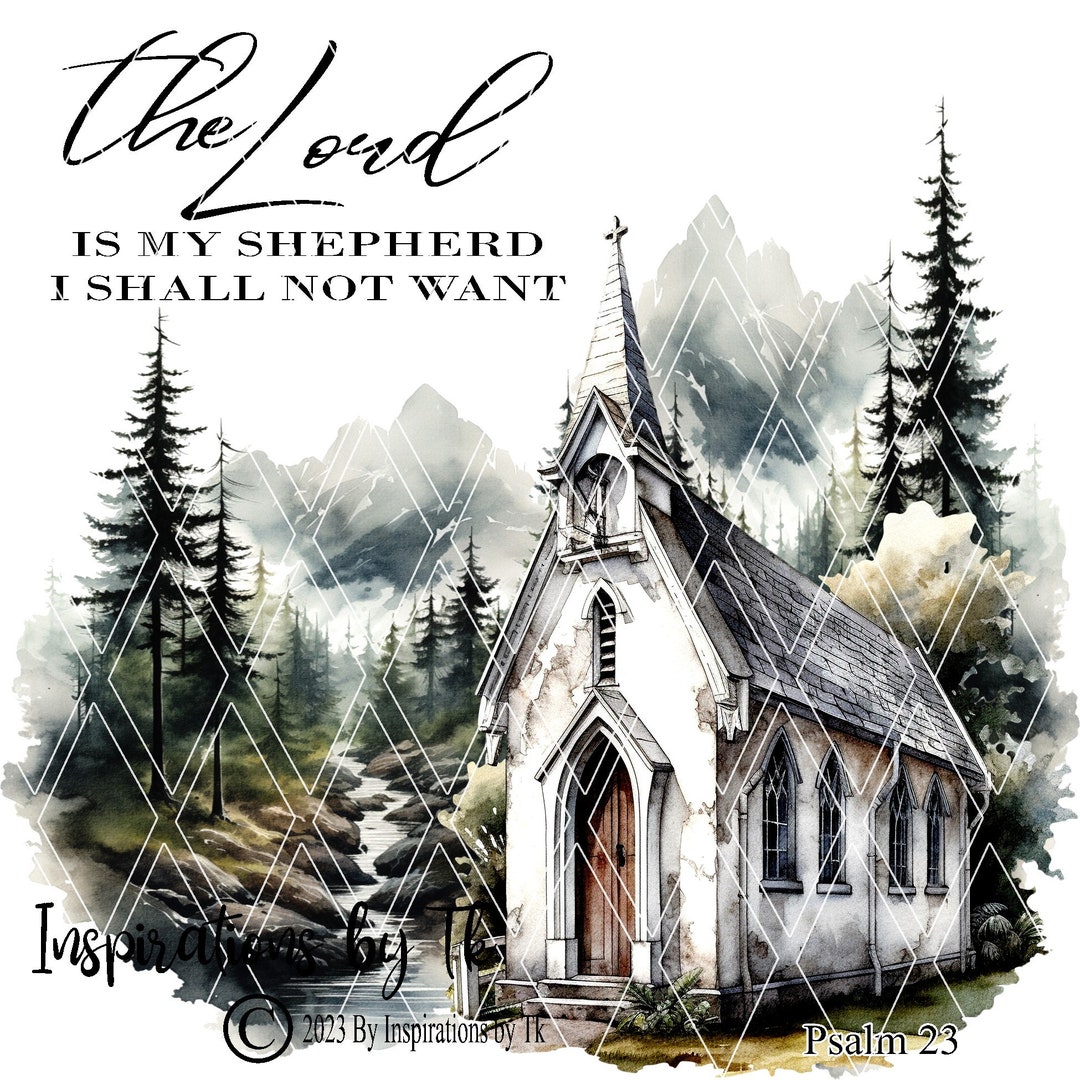 The Lord is My Shepherd Psalm 23 Design, Christian, Religious, Digital ...