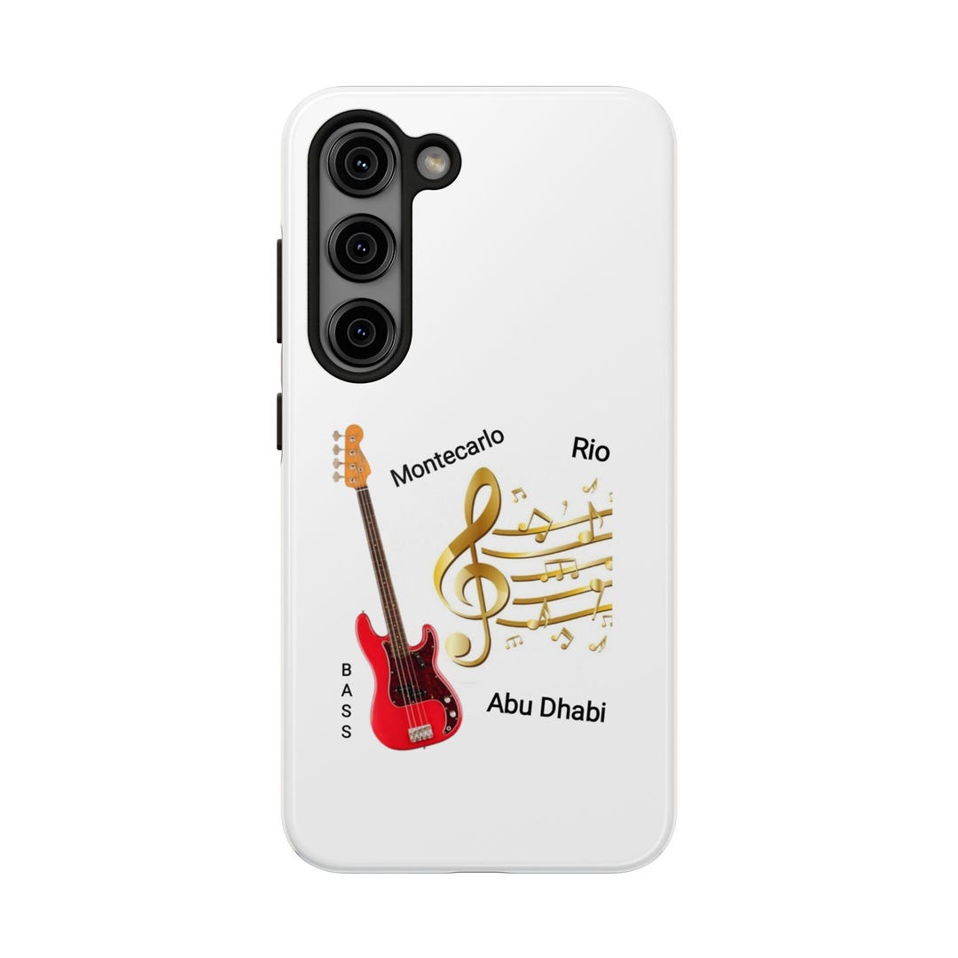 Red Bass Guitar With Treble Clef Phone Case | Tough Phone Case - Etsy