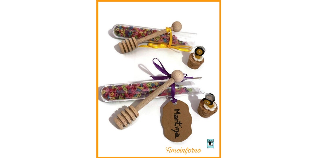 Favor, Test Tube, Fimo Bee Placeholder and Flower - Etsy UK