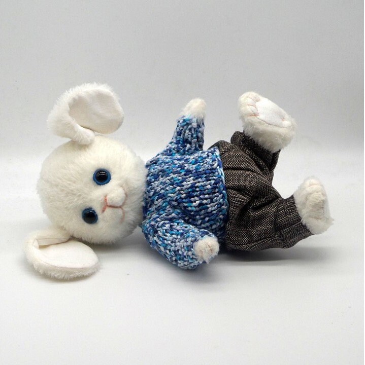 White rabbit plush Rabbit toys Bunny toys Bunny plush Handmade | Etsy