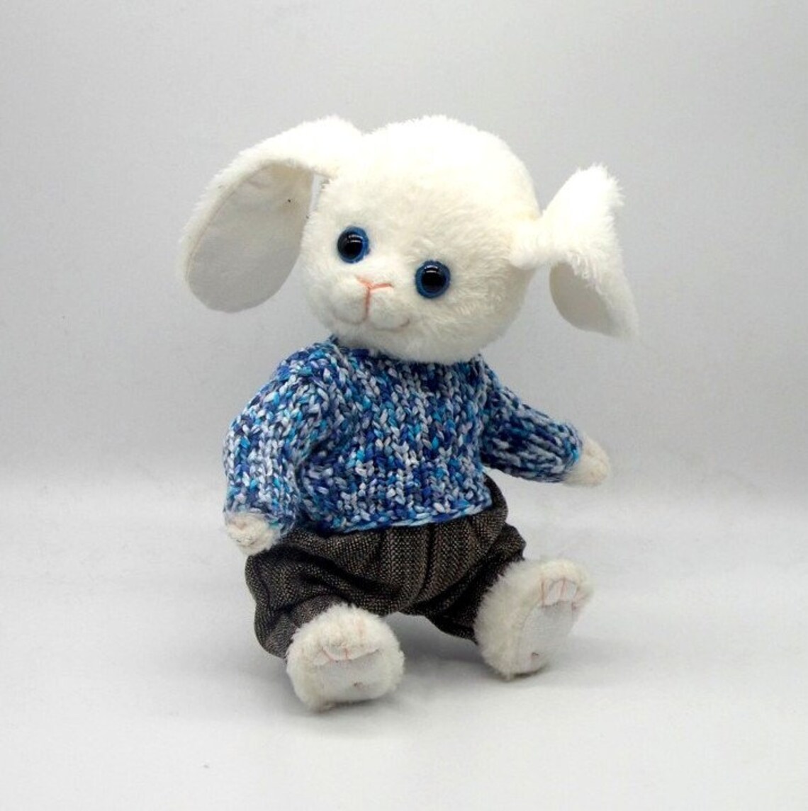 White rabbit plush Rabbit toys Bunny toys Bunny plush Handmade | Etsy