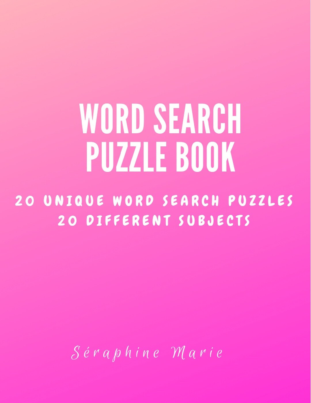 20 Unique - 20 Different Word Search Puzzles - Etsy UK