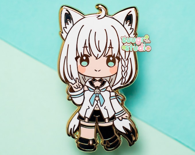 Hololive Vtuber Shirakami Fubuki Enamel Pin, Fan Merch, Valentine's Day ...
