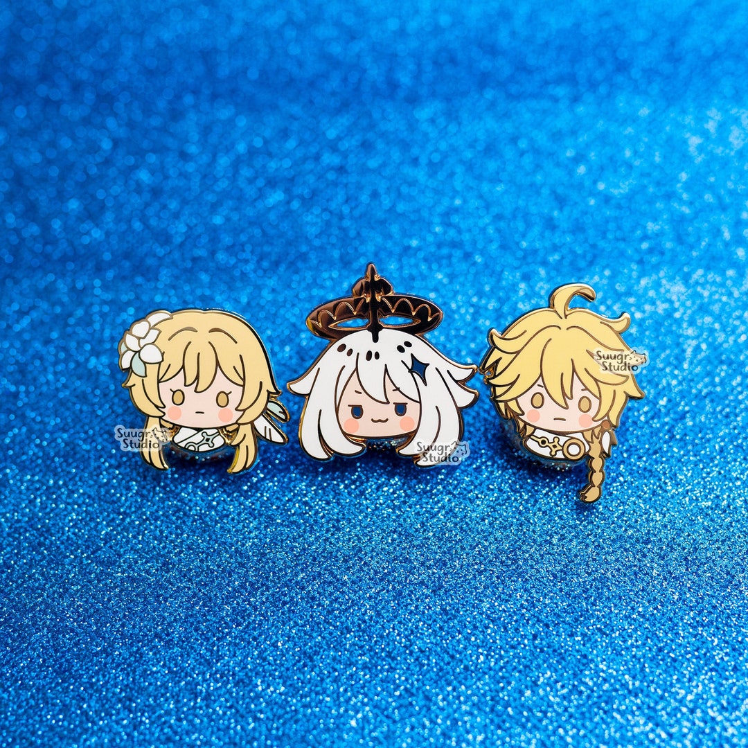 Genshin Impact Paimon Lumine Aether MC Hard Enamel Pin - Etsy