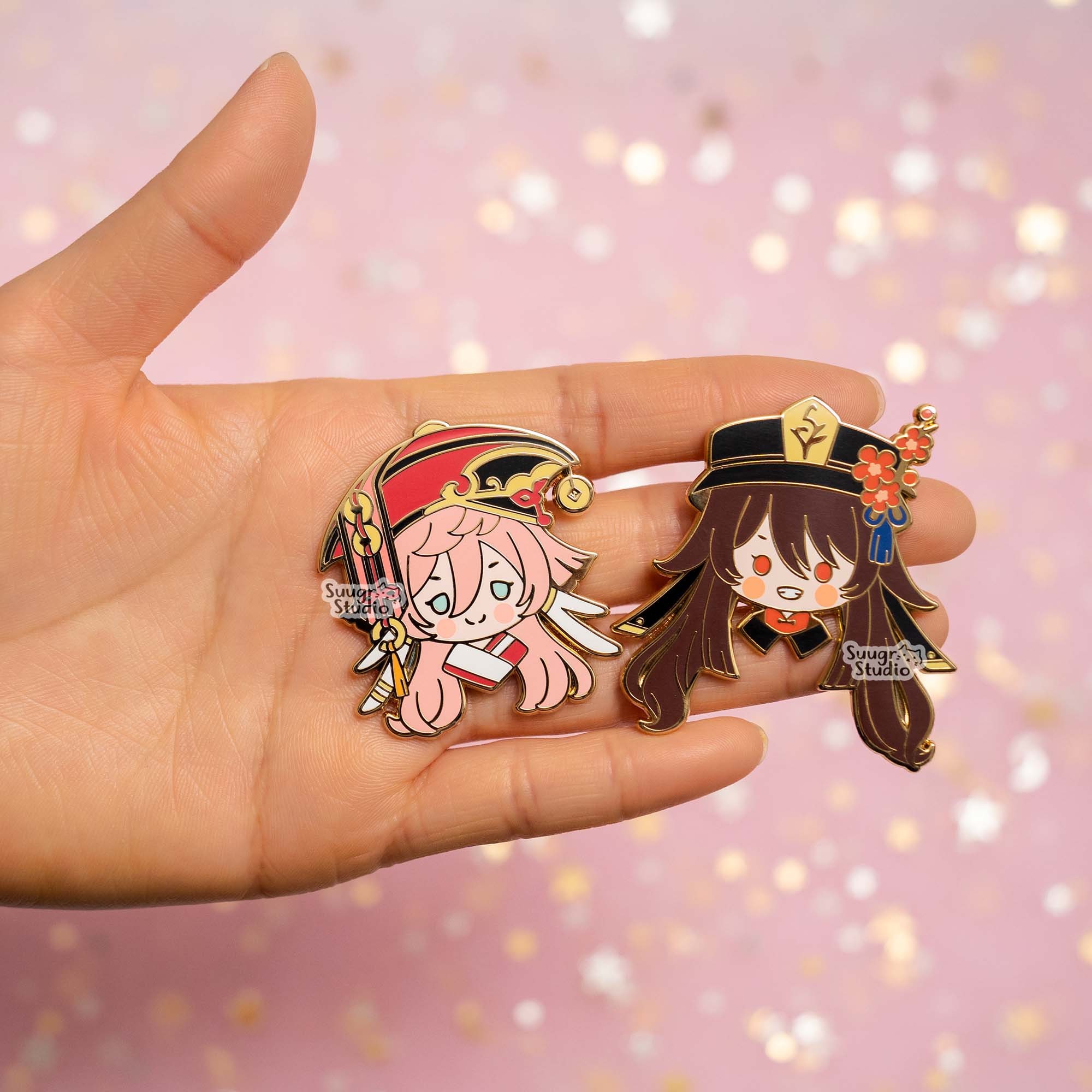 Genshin Impact Hutao/hu Tao & Yanfei Hard Enamel Pin - Etsy