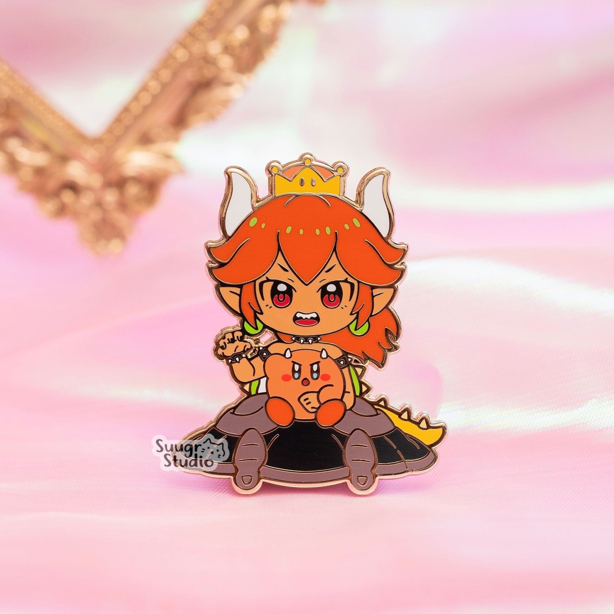Princess X Poyo red Bowsette Hard Enamel Pin - Etsy