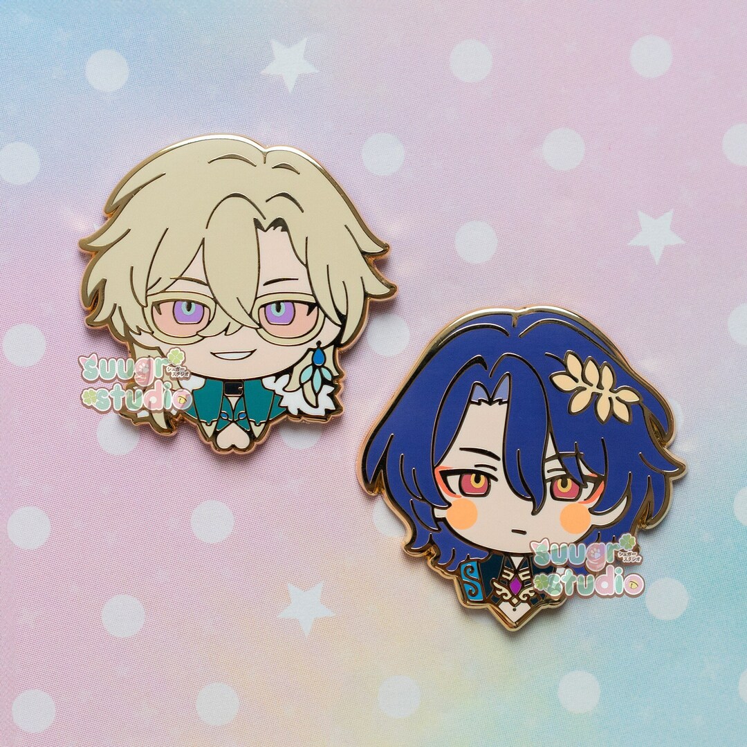 HSR Aventurine and Dr. Ratio Honkai Star Rail Hard Enamel Pin ...