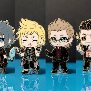 FF15 Noctis Prompto Ignis Gladiolus Hard Enamel Pin, Valentine's Day ...