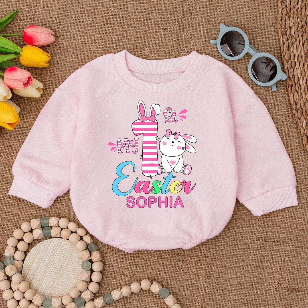 Custom Easter Baby Girl Outfit, My First Easter Baby Girl Sweater ...