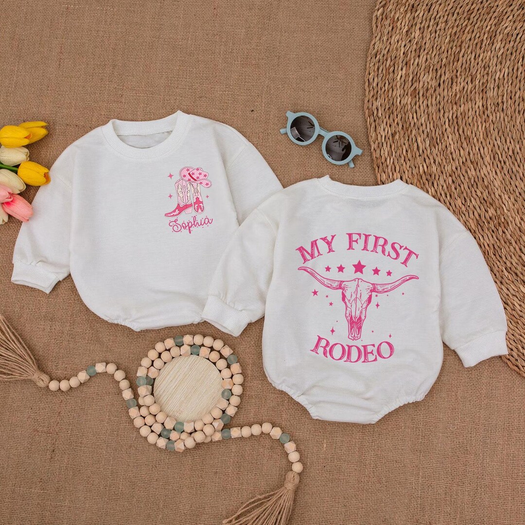 Custom My First Rodeo Outfit Girl, First Rodeo Romper Girl, Baby Girl ...