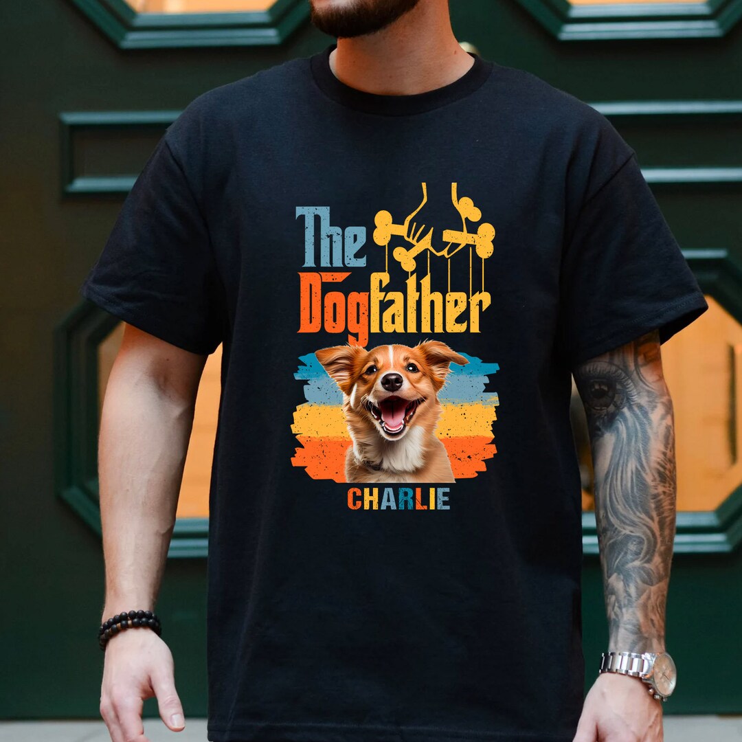 Personalized Vintage the Dogfather Shirt, Custom Photo Dog Shirt, Dog ...