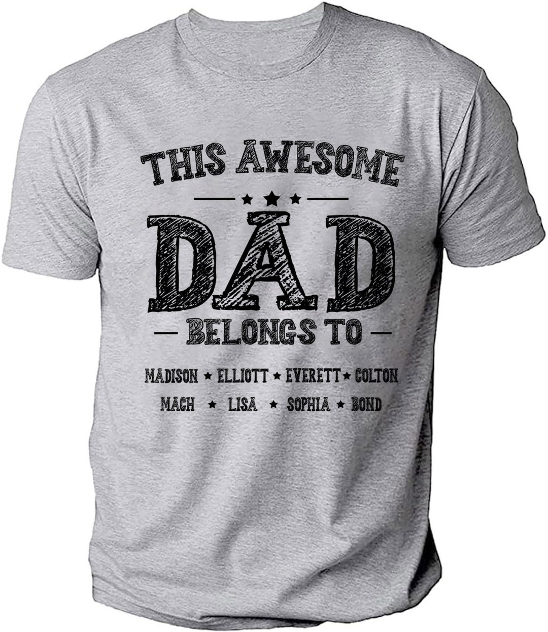 Personalized Dad Shirt, Dad Shirts for Men, Custom Dad Kids Name Shirt ...