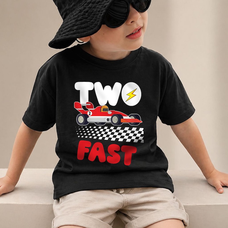 Custom Two Fast Race Car Birthday Shirt, Personalized Name Tee for Boys ...
