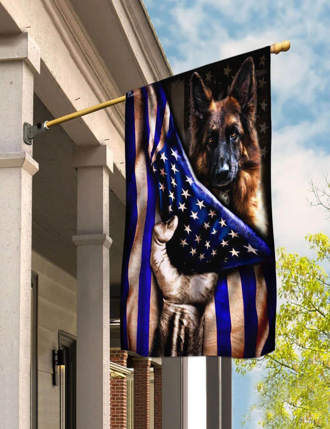 Police Dog. K9. The Thin Blue Line Flag Garden Flag Peace Flag | Etsy