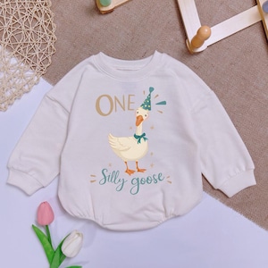 One Silly Goose Birthday Romper, 1st Birthday Silly Goose Bodysuit ...