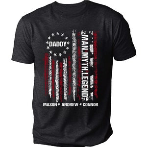 Personalized American Flag Daddy Shirt, Daddy Man Myth Legend Shirts ...