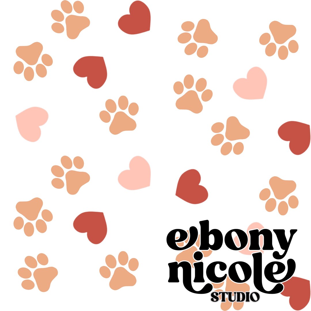 Valentine's Day Paw Prints Seamless, Vintage Vday Paisley Repeat ...
