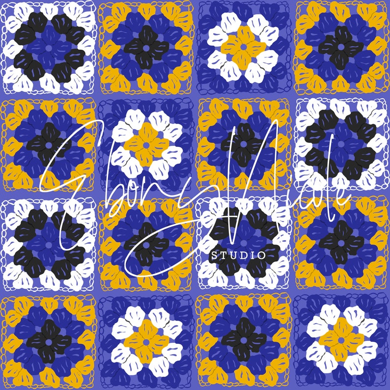 Crochet Seamless File, Crochet Repeat Pattern,sports Colors ...