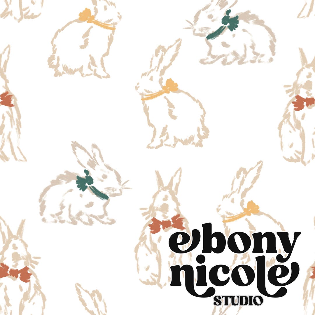 Vintage Bunny Seamless, Easter Seamless, Easter Bunny Repeat Pattern ...