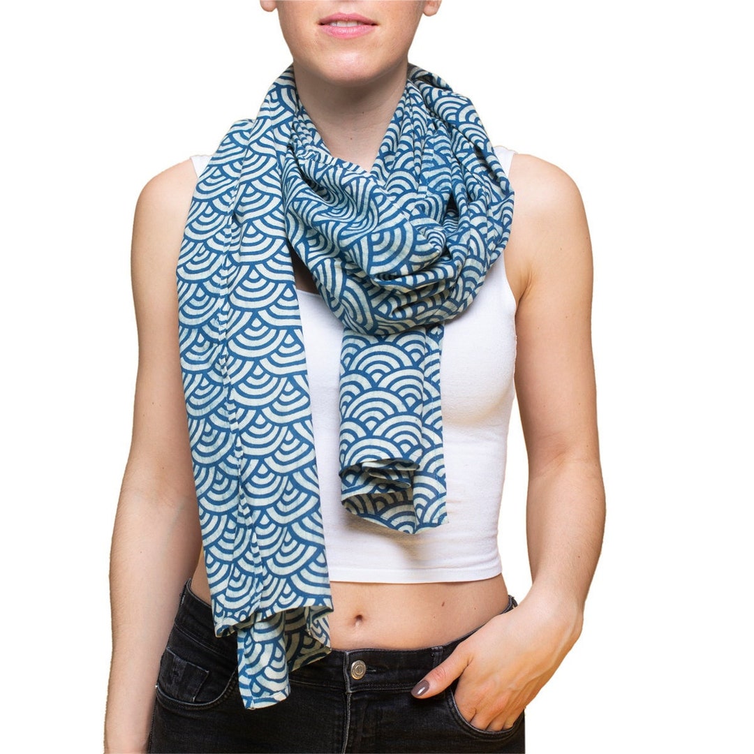 PANASIAM Indigo Scarf – Handmade Cotton Bandana, Neckscarf, Headscarf ...
