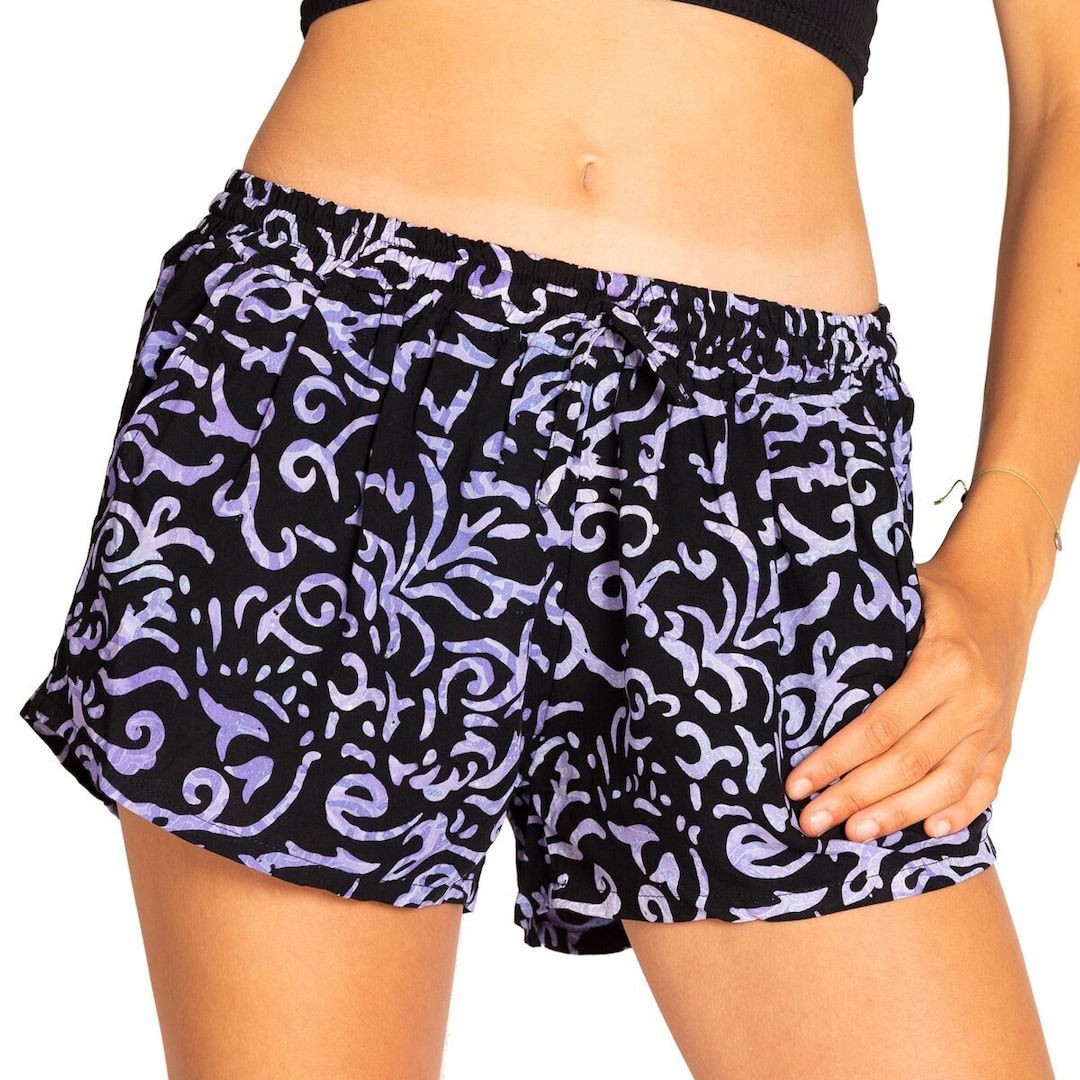 PANASIAM Batik Shorts - Women’s Festival Shorts, Yoga Wear, Summer ...