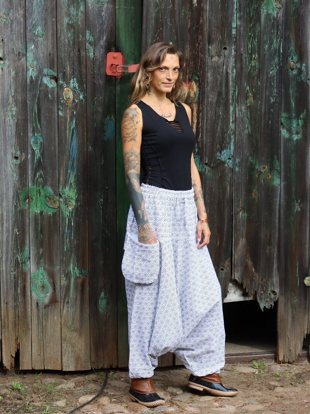 PANSIAM Aladdin Pants Sacred Geometry – Lightweight Cotton Yoga Pants ...