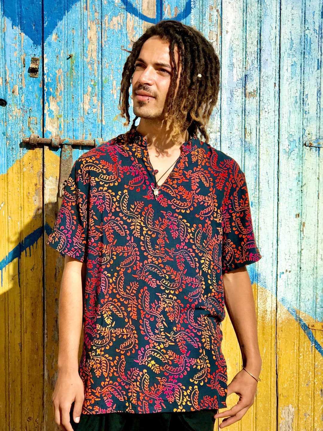 PANASIAM Collared-free Batik Shirt – Summer Shirt Aloha Hawaiian Shirt ...