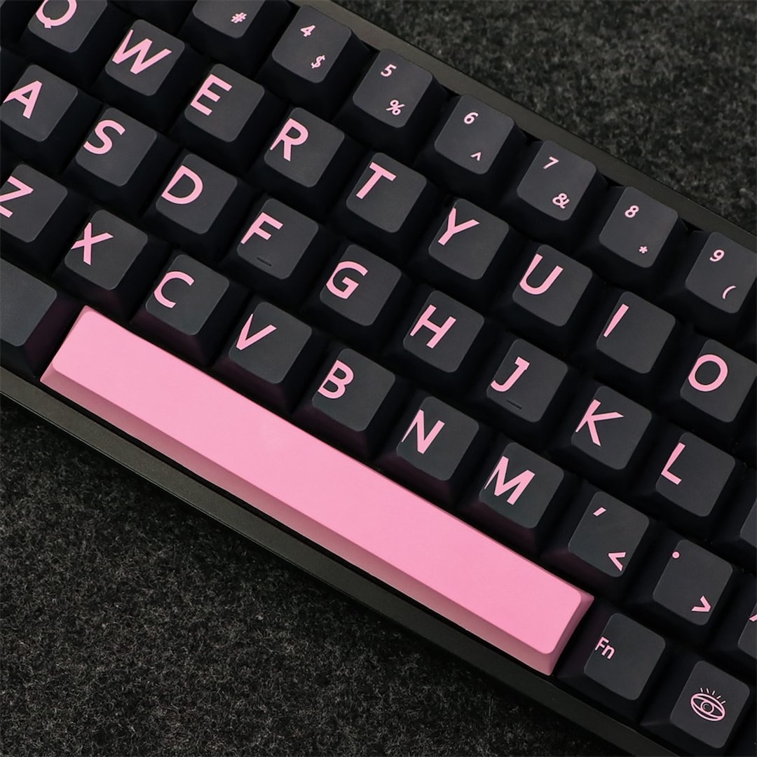 Pink Black Keycaps Set, 148 Keyboard Keys Handmade Keycap, PBT Keycap ...