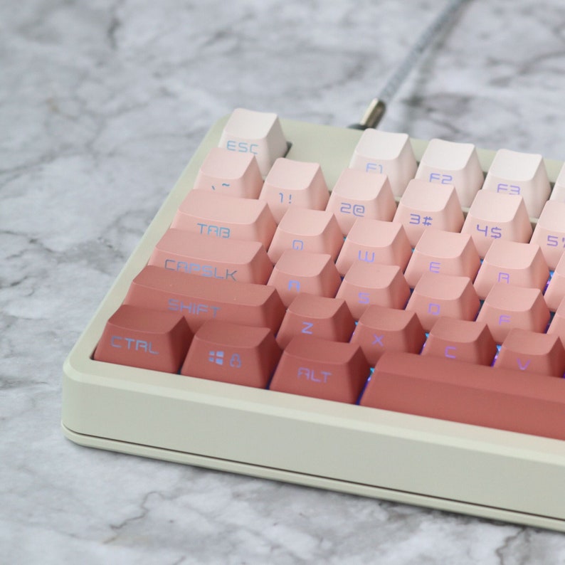 Custom Pink Keycap Set PBT Keycaps OEM Profile Top Side - Etsy
