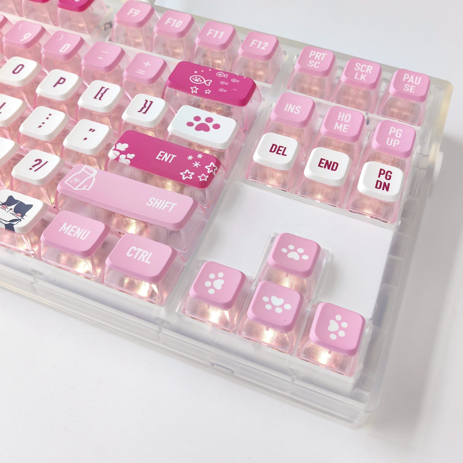 Transparent Pudding Pink Keycaps Set 118 Keyboard Keys PBT - Etsy