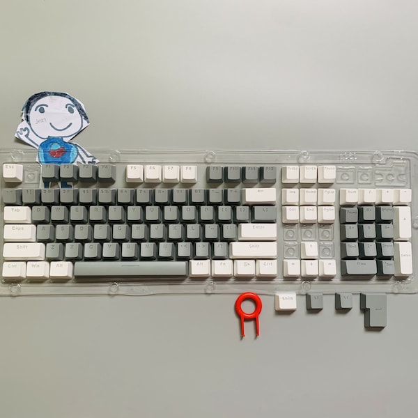 Grey and White Keycaps - Etsy